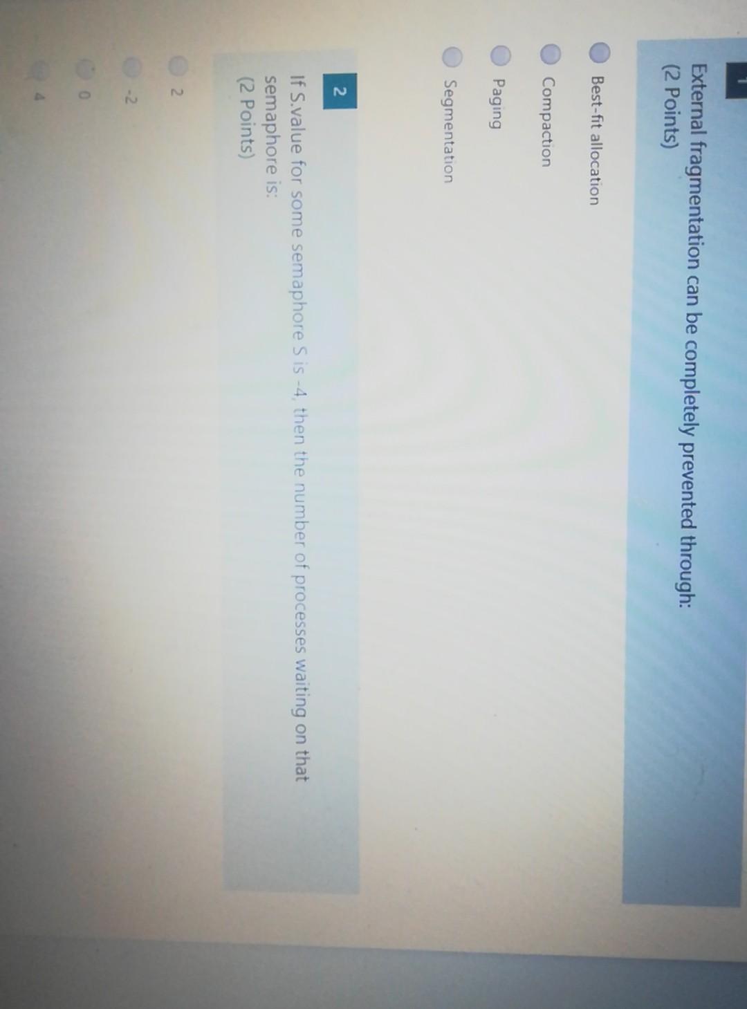 Solved External fragmentation can be completely prevented | Chegg.com