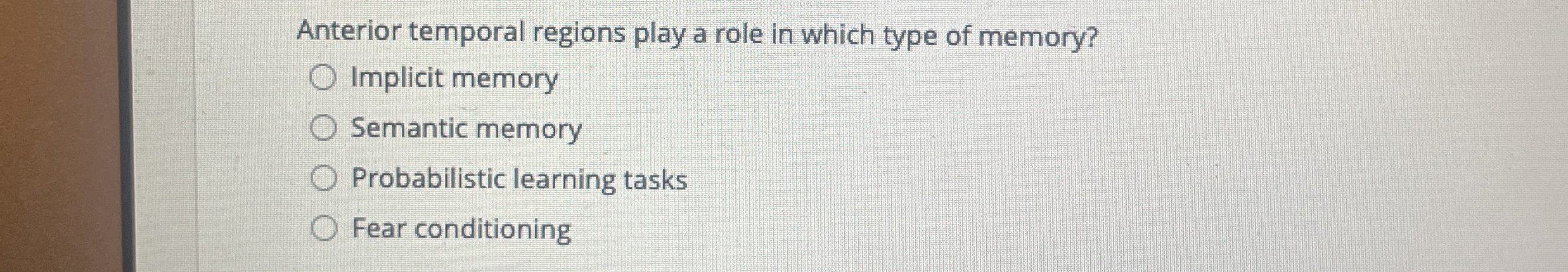 Solved Anterior temporal regions play a role in which type | Chegg.com