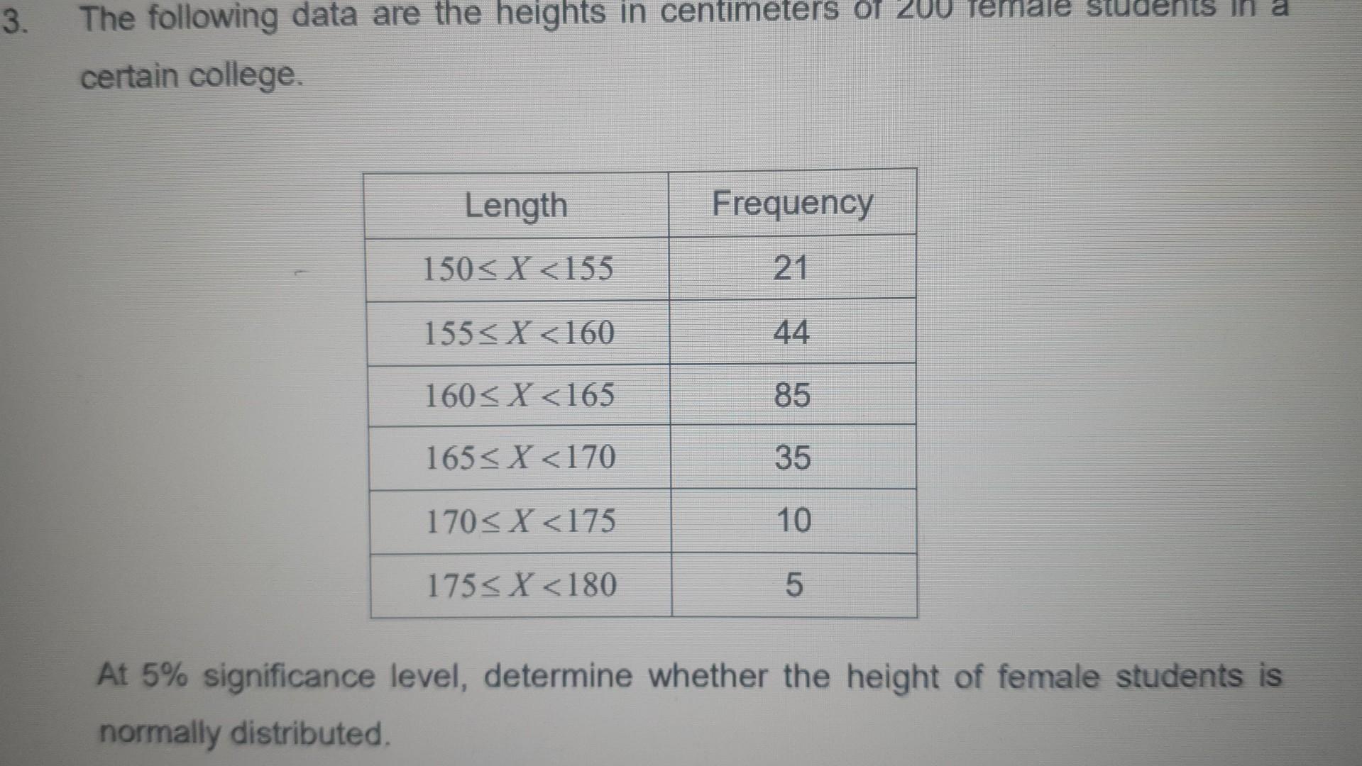 Solved The following data are the heights in centimeters of | Chegg.com
