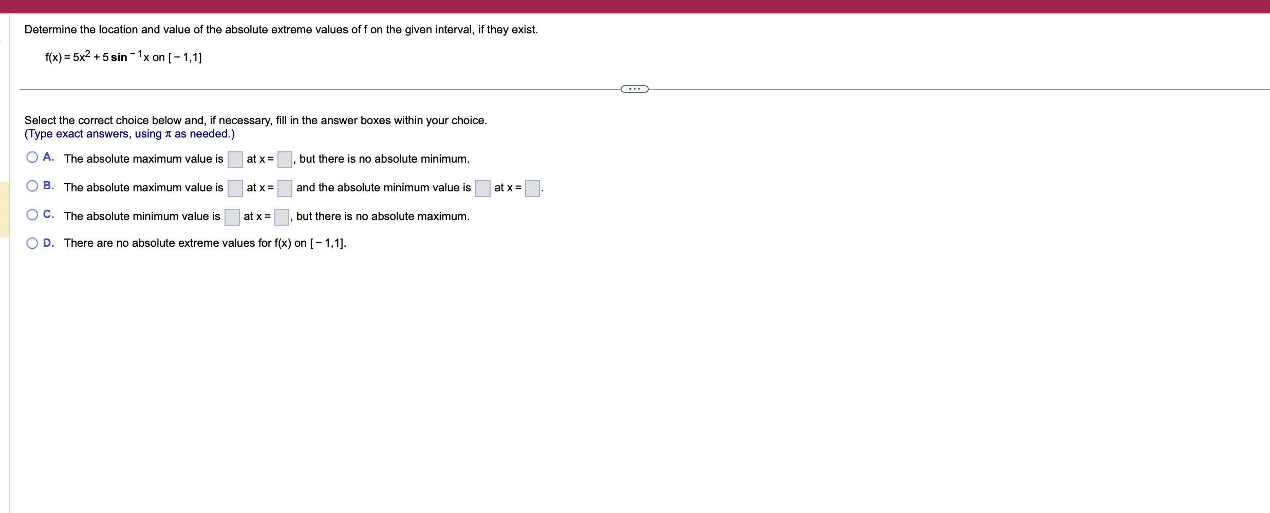 Solved Determine the location and value of the absolute | Chegg.com