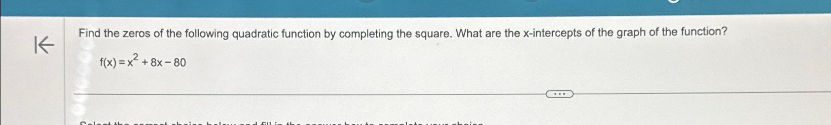 Solved Find the zeros of the following quadratic function by | Chegg.com