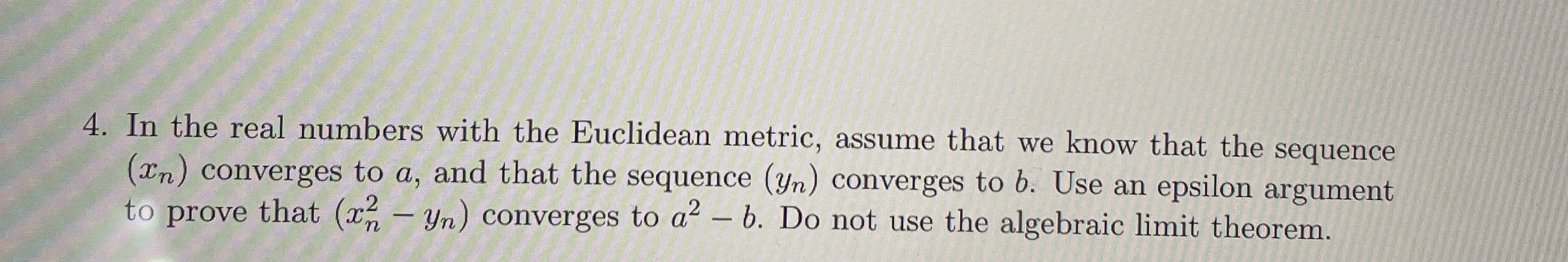 Solved In the real numbers with the Euclidean metric, assume | Chegg.com