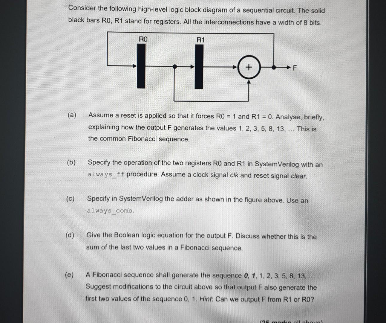 Solved Consider the following high-level logic block diagram | Chegg.com