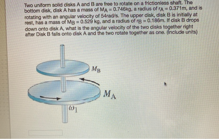 Solved Two uniform solid disks A and B are free to rotate on | Chegg.com
