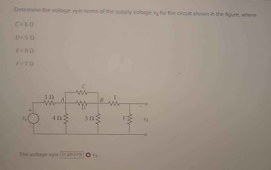 Solved Determine the voltage v1 ﻿in terms of the supply | Chegg.com