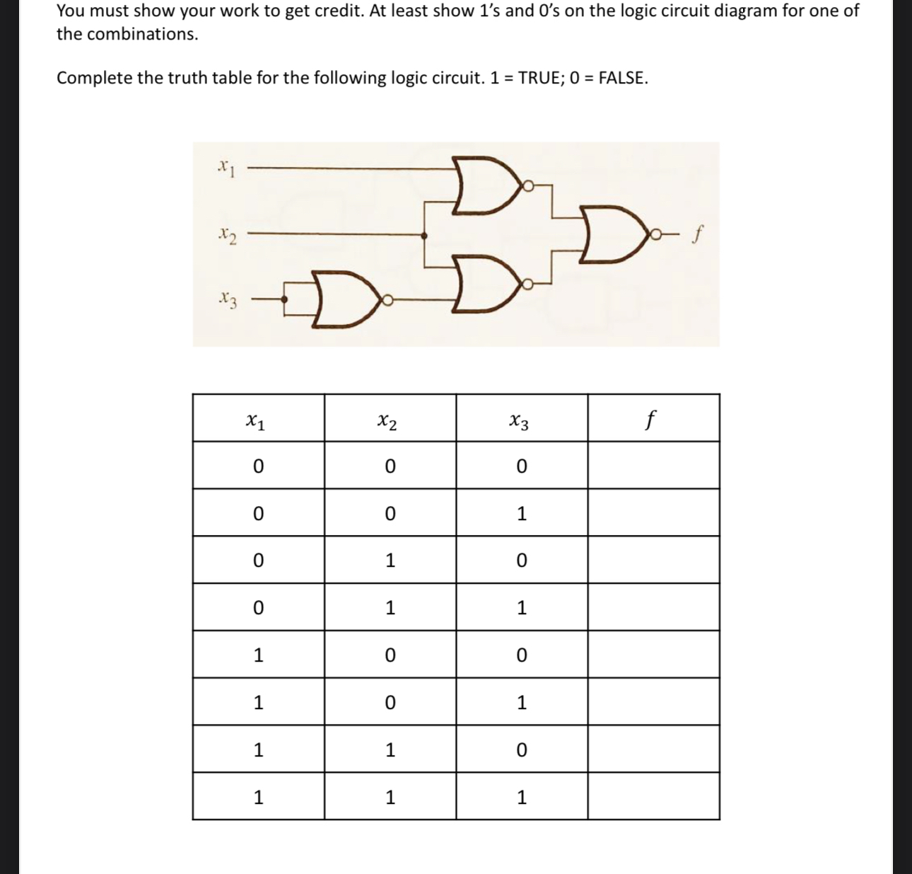Solved You must show your work to get credit. At least show | Chegg.com