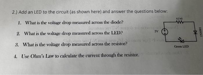 Solved 2.) Add an LED to the circuit (as shown here) and | Chegg.com