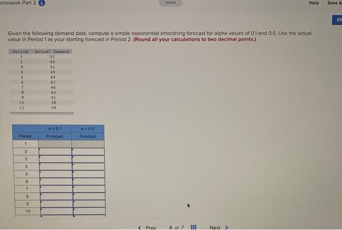 Solved Given the following demand data, compute a simple | Chegg.com