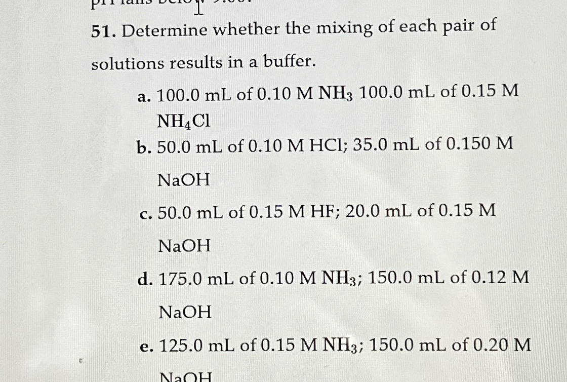 Solved Determine whether the mixing of each pair of | Chegg.com