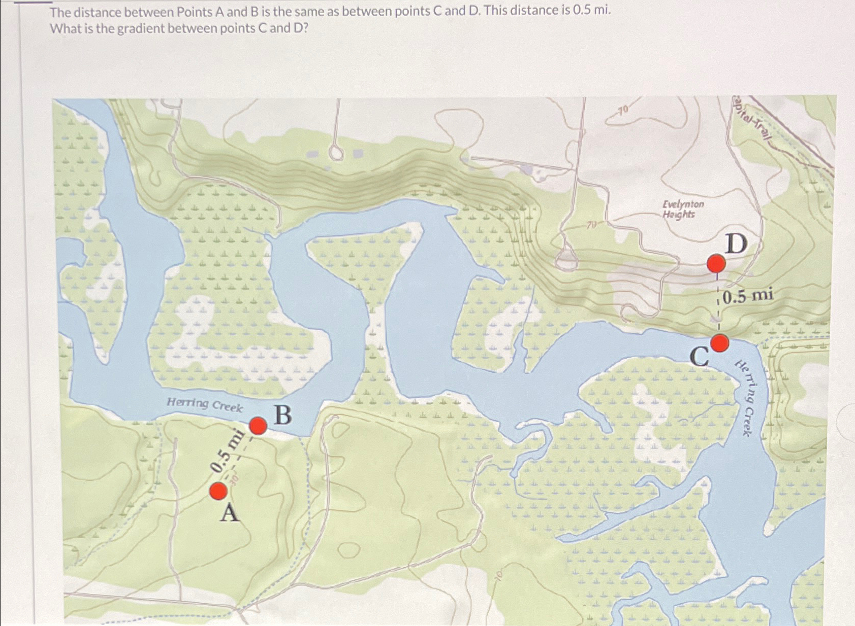 The distance between Points A and B ﻿is the same as | Chegg.com