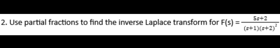 Solved Use partial fractions to find the inverse Laplace | Chegg.com