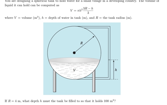 Solved You are designing a spherical tank to hold water for | Chegg.com