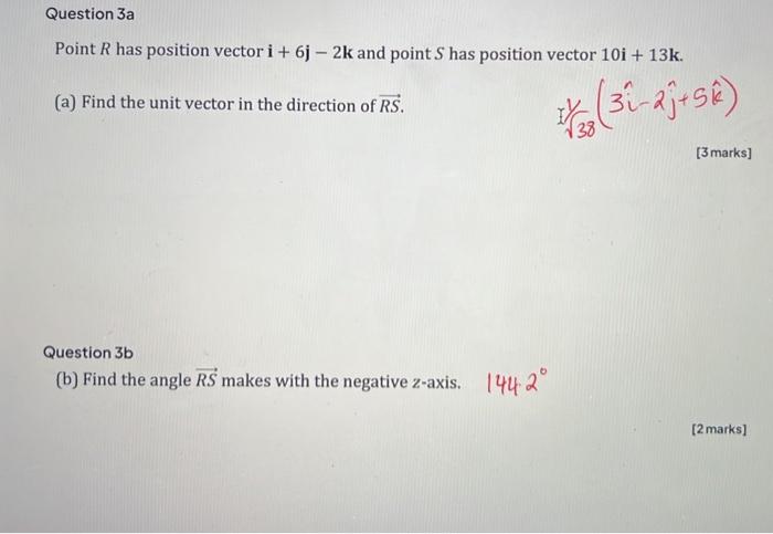 Solved Point R has position vector i+6j−2k and point S has | Chegg.com