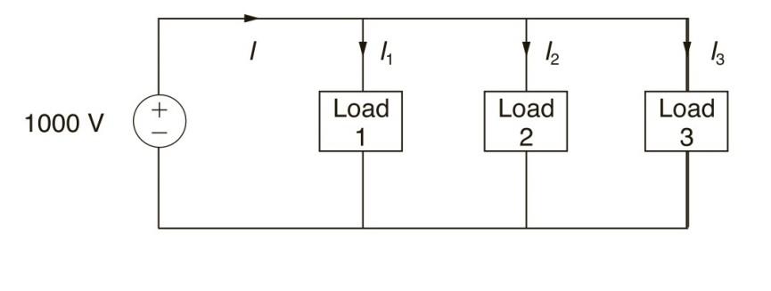 Solved The following circuit has three loads connected in | Chegg.com