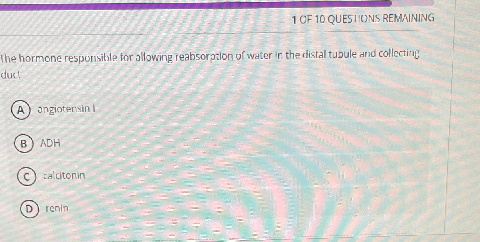 Solved 1 ﻿OF 10 ﻿QUESTIONS REMAININGThe hormone responsible | Chegg.com