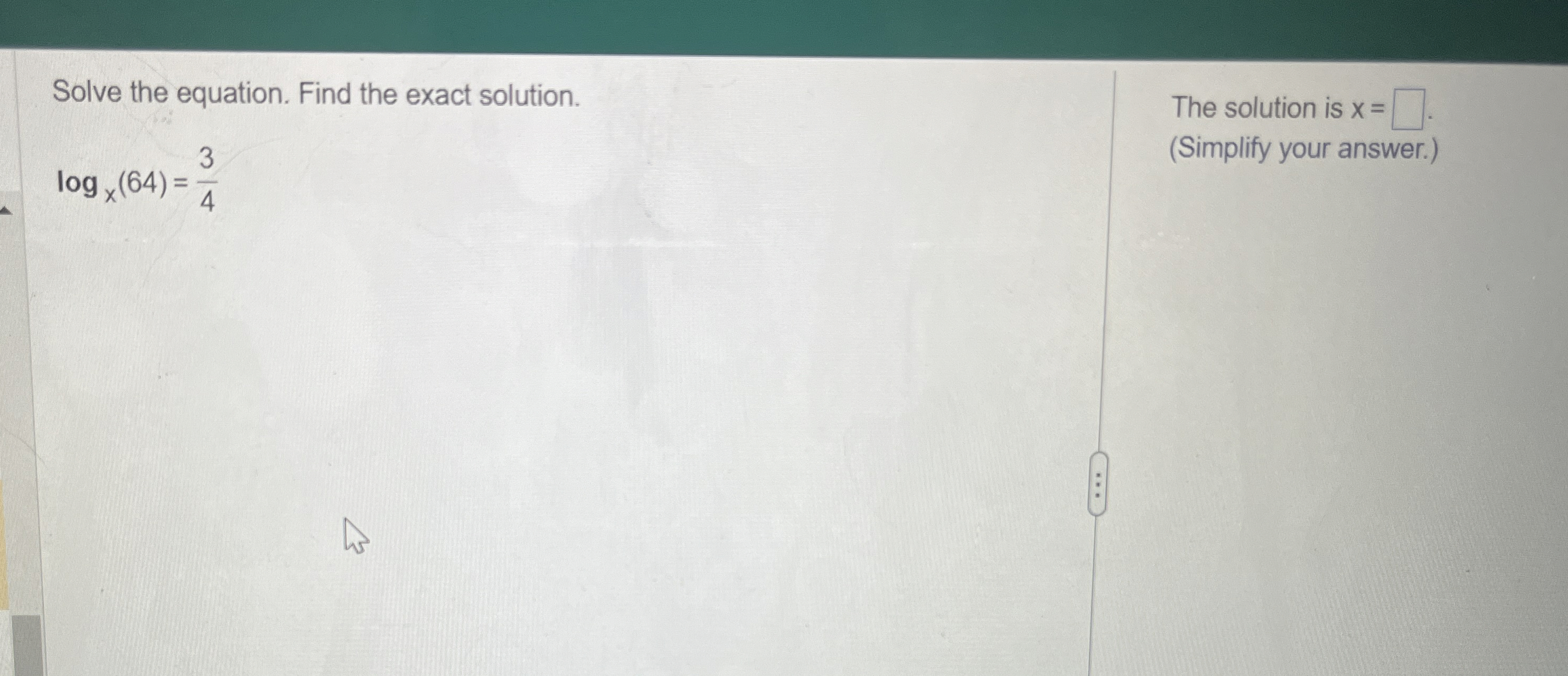 Solved Solve the equation. Find the exact | Chegg.com