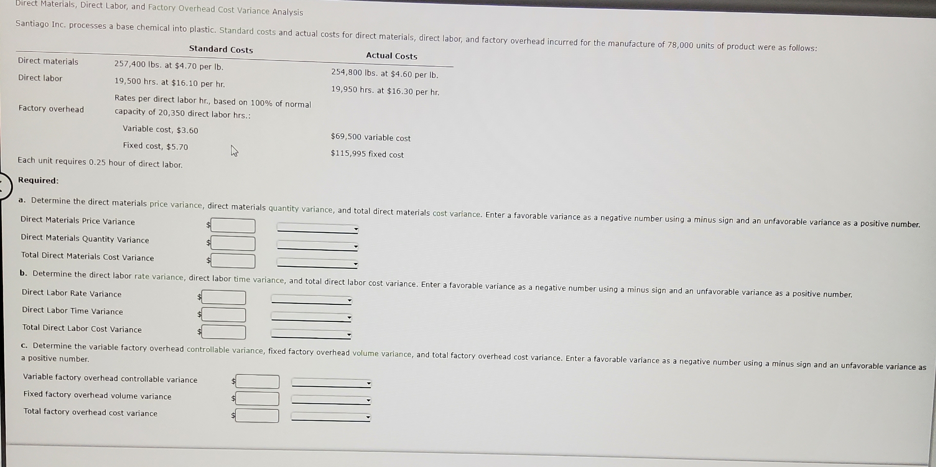 Solved Direct Materials, Direct Labor, and Factory Overhead | Chegg.com