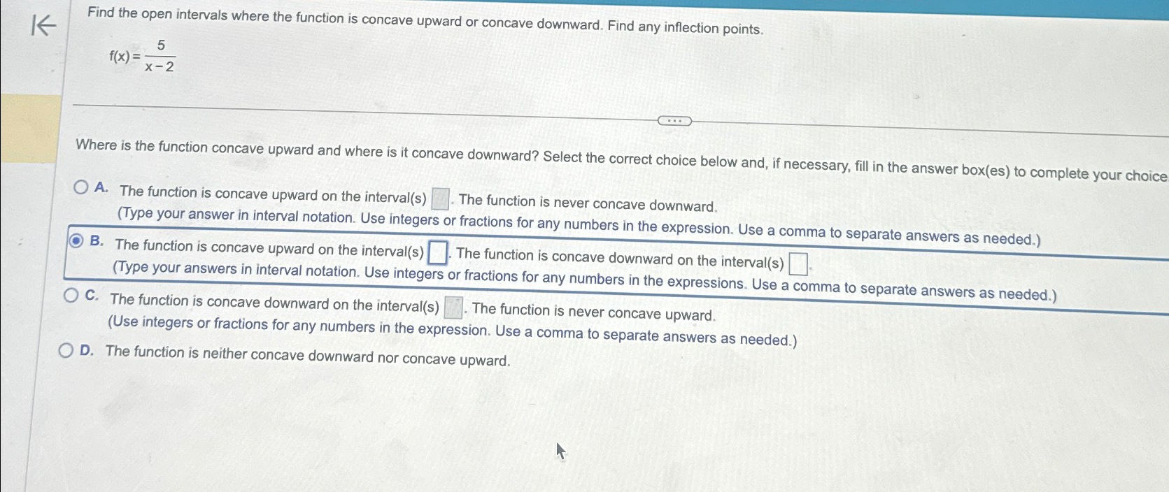Solved Find the open intervals where the function is concave | Chegg.com