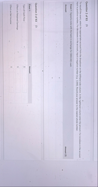 Solved Question 2 ﻿of 83PTo record the event, select the | Chegg.com
