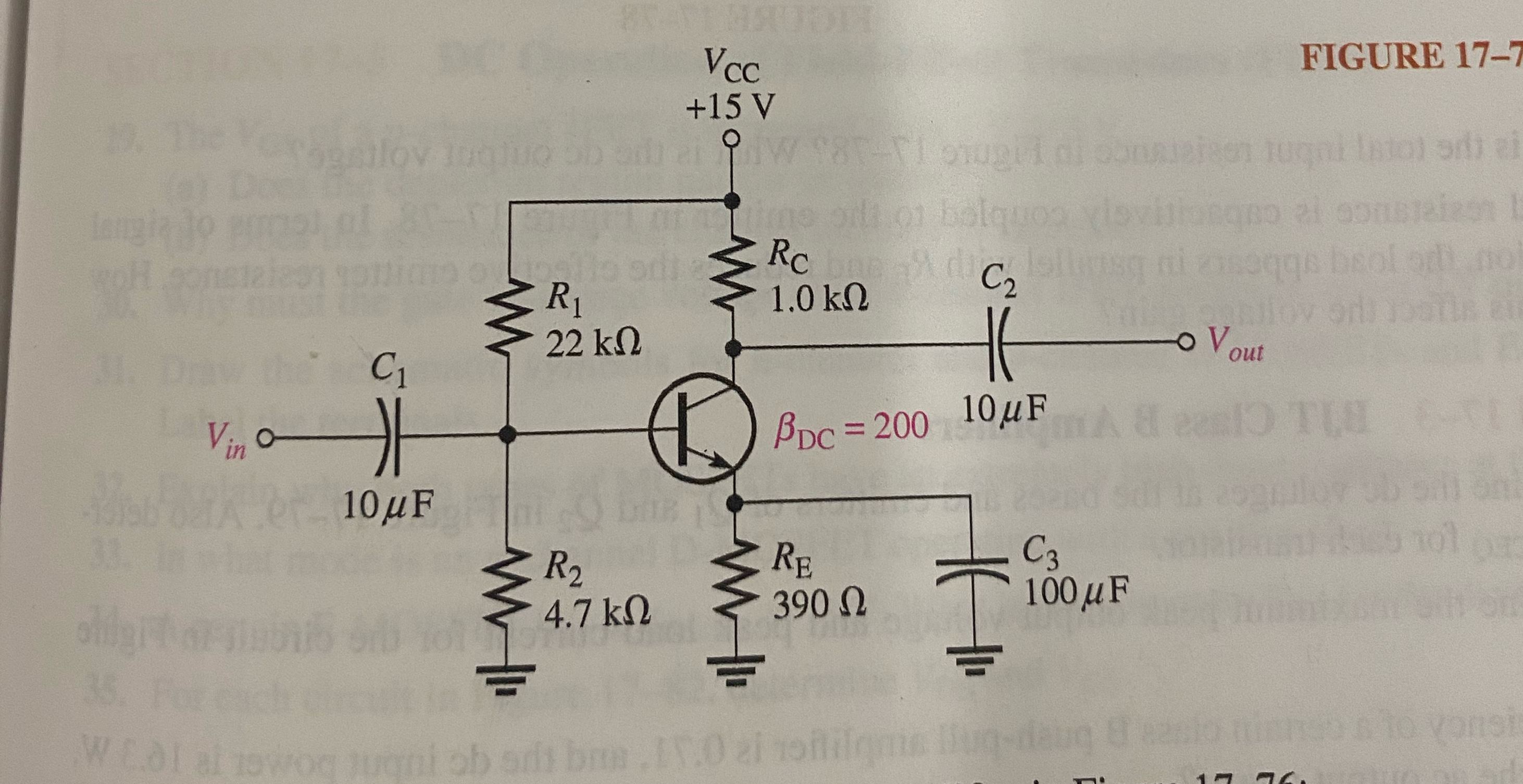 Solved FIGURE 17-7 ﻿Determin the voltage gain | Chegg.com
