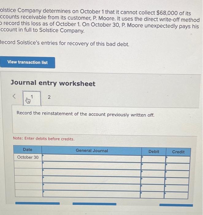 Solved Solstice Company determines on October 1 that it | Chegg.com