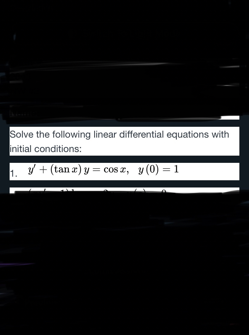 Solved Solve the following linear differential equations | Chegg.com