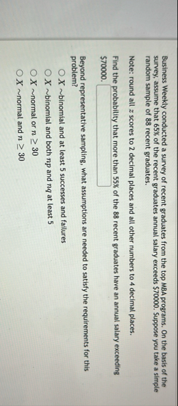 Solved Business Weekly conducted a survey of recent | Chegg.com