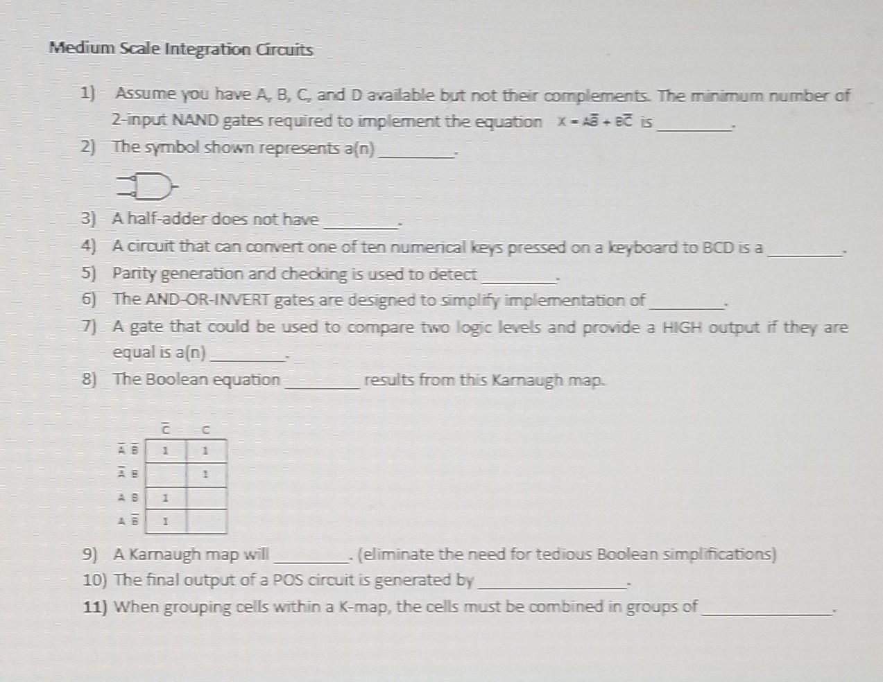 Solved Medium Scale Integration Circuits 1) Assume you have | Chegg.com