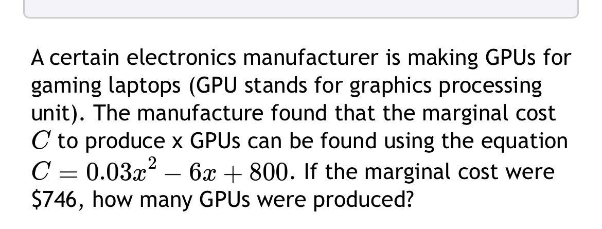 Solved A certain electronics manufacturer is making GPUs for | Chegg.com