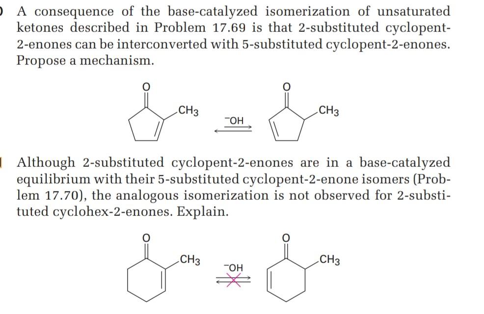 Solved • A consequence of the base-catalyzed isomerization | Chegg.com