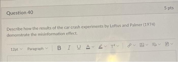 Solved 5 pts Question 40 Describe how the results of the car | Chegg.com