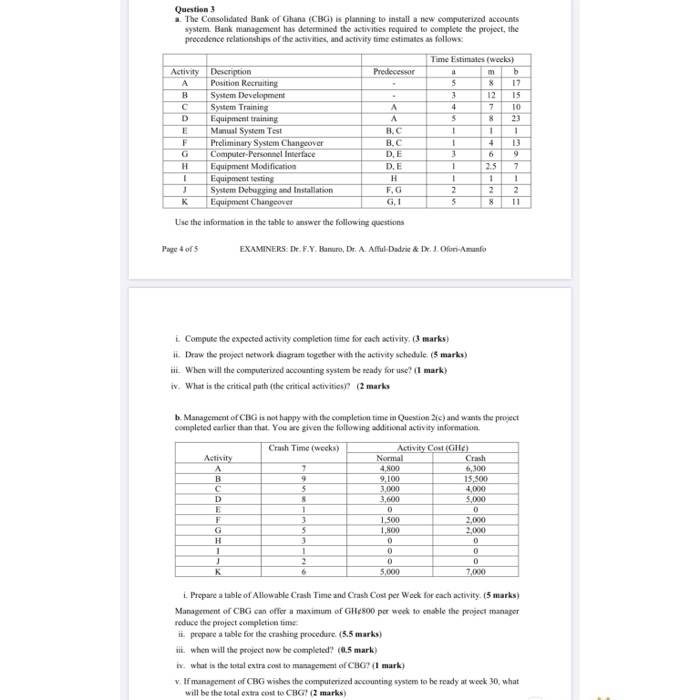 Solved Question 3 a. The Consolidated Bank of Ghana (CBG) is | Chegg.com