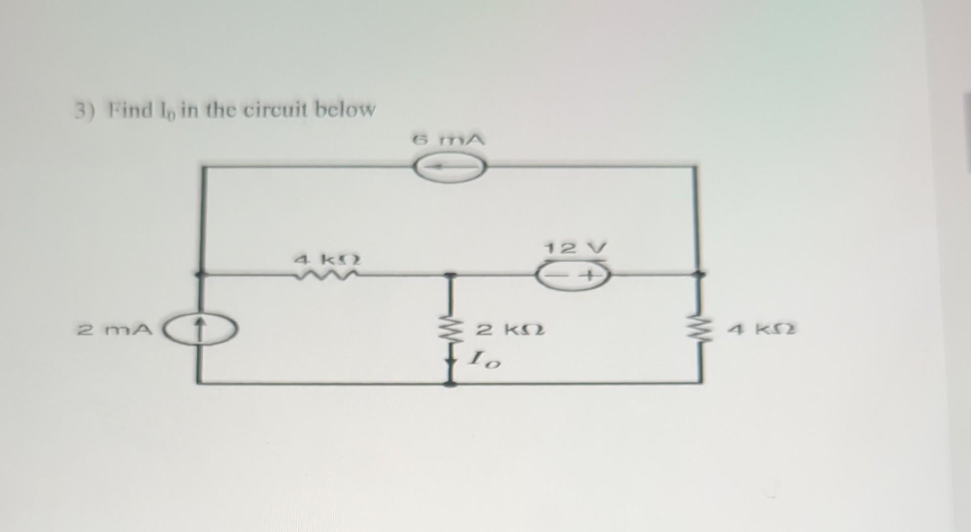 Solved 3) Find I0 in the circuit below | Chegg.com