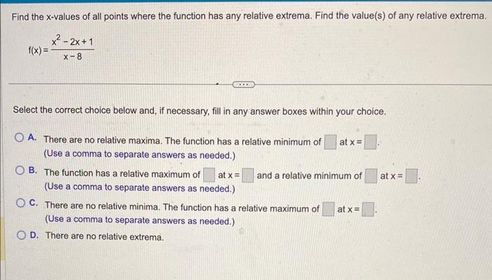 Solved Find the x-values of all points where the function | Chegg.com