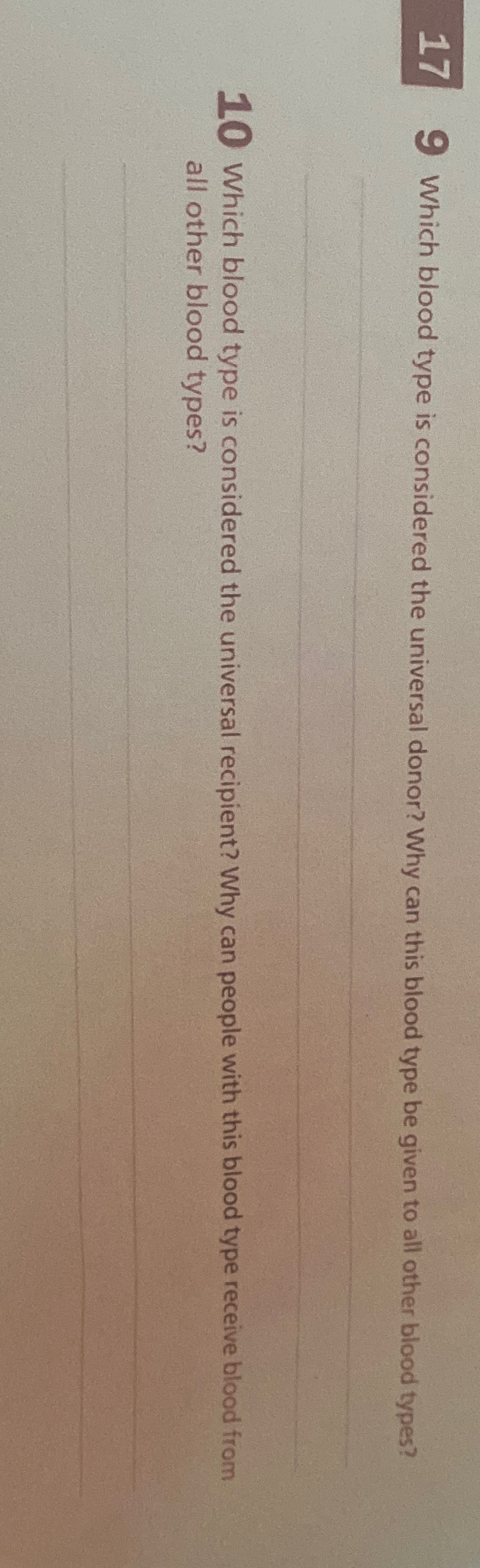 Solved 179 ﻿Which blood type is considered the universal | Chegg.com