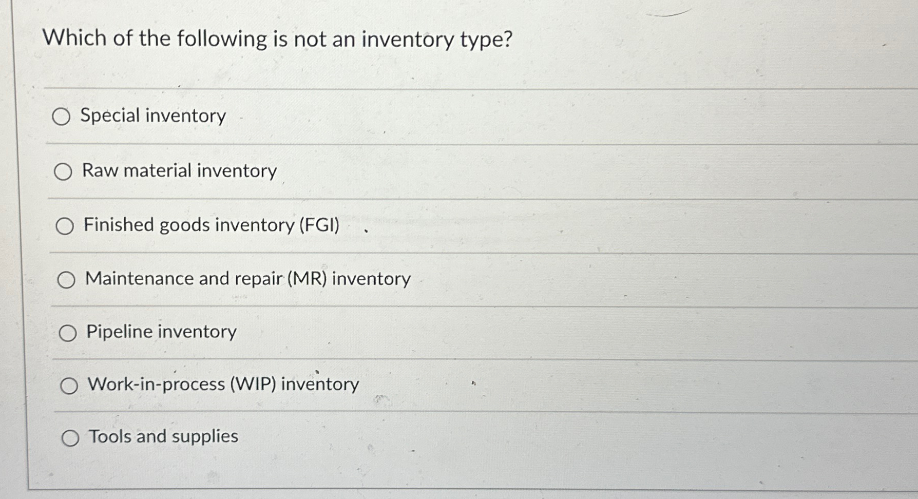 Solved Which of the following is not an inventory | Chegg.com