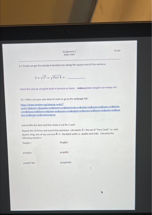 9) Finally we get the itandard deviation by taking | Chegg.com