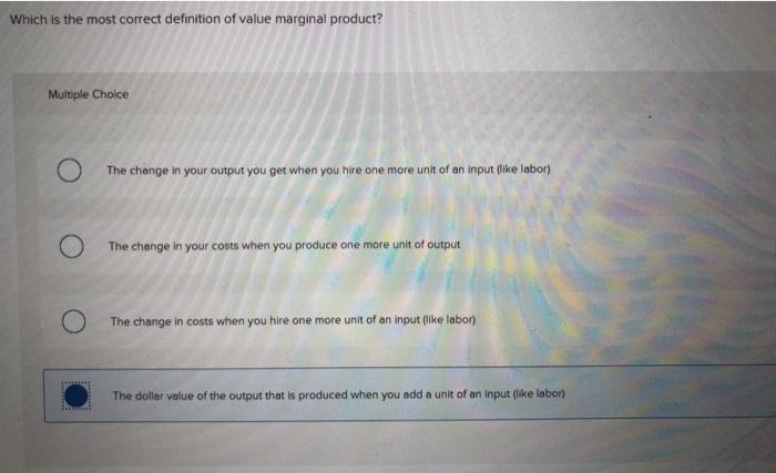 Solved Which is the most correct definition of value | Chegg.com