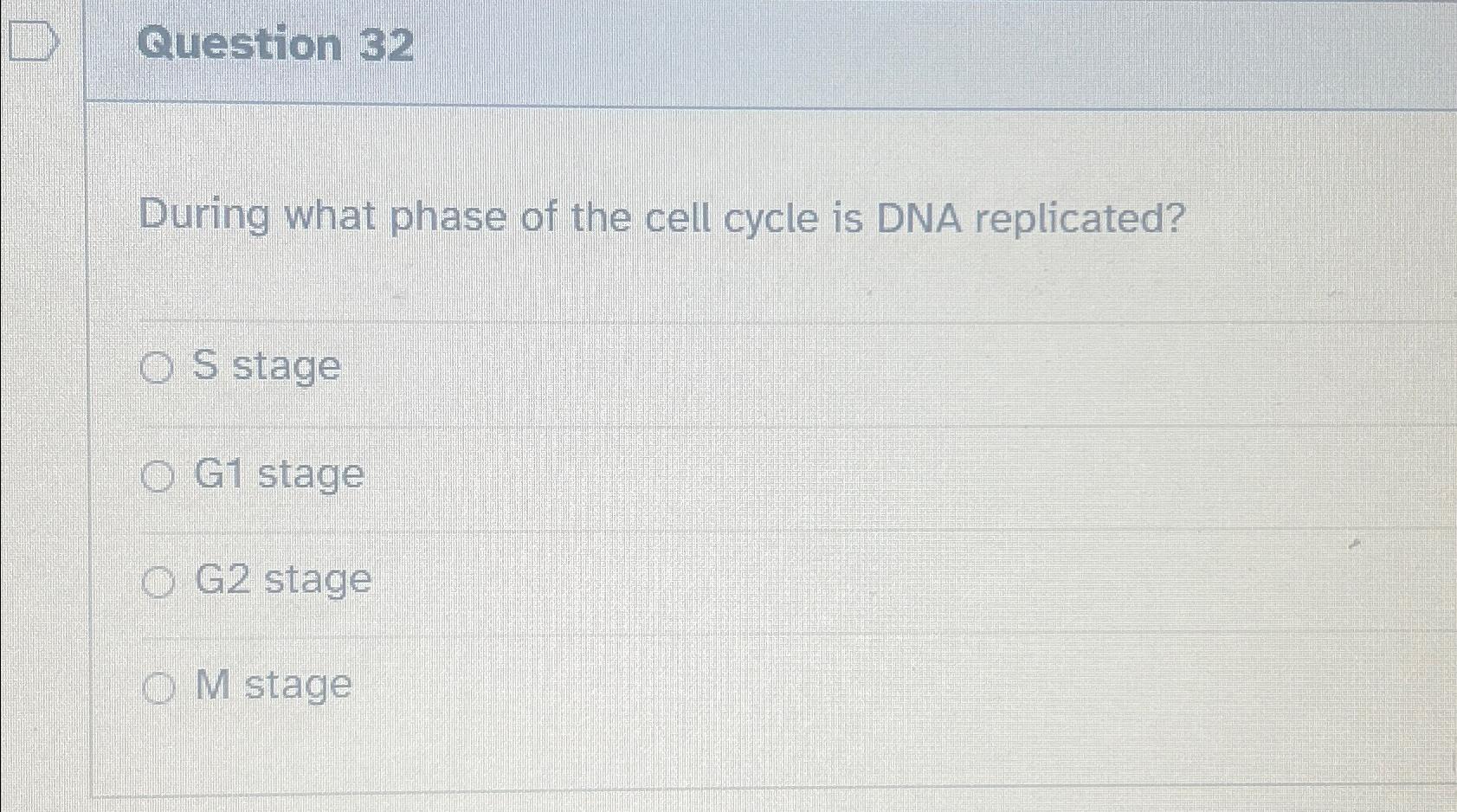 Solved Question 32During what phase of the cell cycle is DNA | Chegg.com