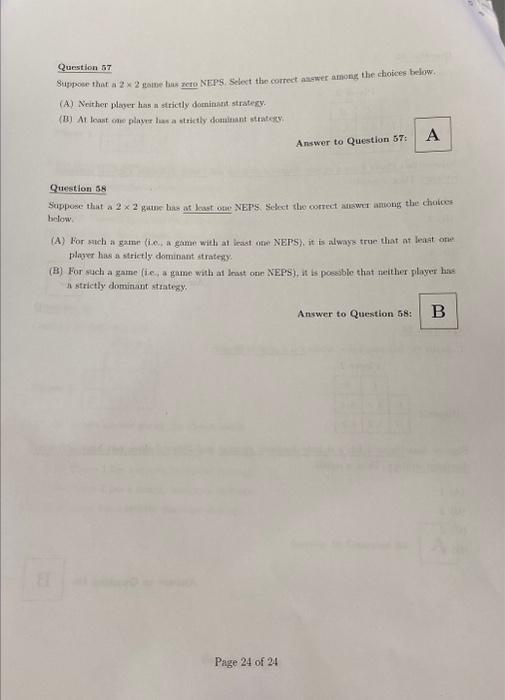 Solved Question 57 Suppose that a 2 \& 2 seine hius reto | Chegg.com