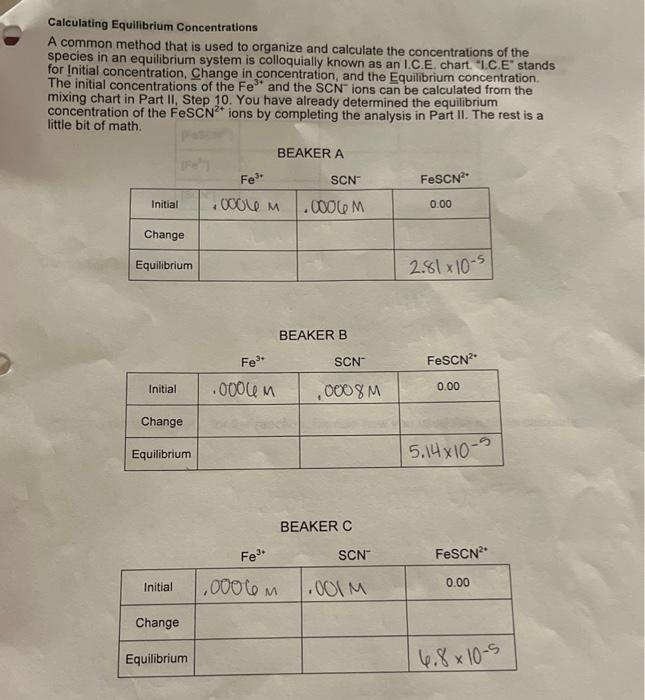 [Solved]: Calculating equilibrium calculations Calculating E