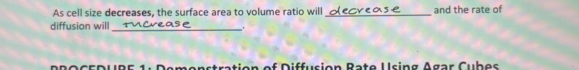 Solved As cell size decreases, the surface area to volume | Chegg.com