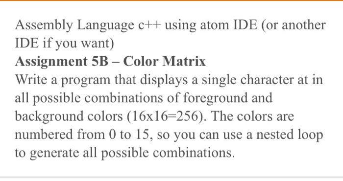 Solved Assembly Language c++ using atom IDE (or another IDE | Chegg.com