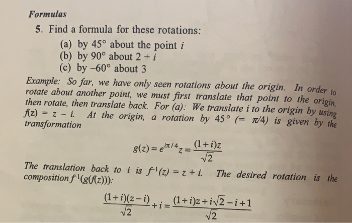 Solved Formulas 5. Find a formula for these rotations: (a) | Chegg.com