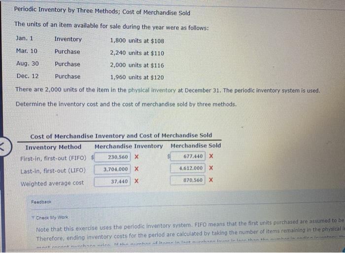 Solved Periodic Inventory by Three Methods; Cost of | Chegg.com