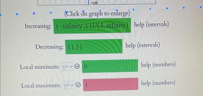 Solved Increasing: help (intervals) Decreasing: help | Chegg.com