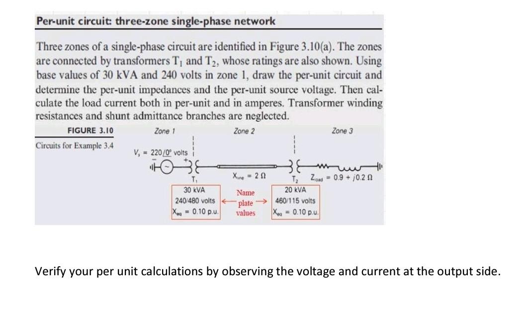 Solved Per-unit circuit: three-zone single-phase network | Chegg.com