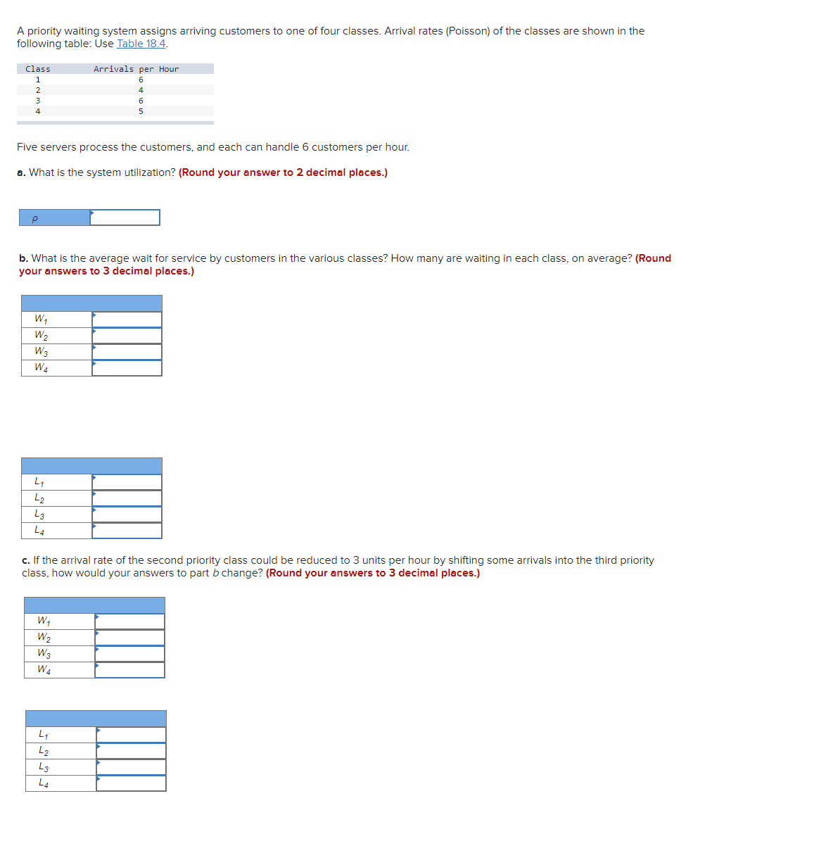 Solved A priority waiting system assigns arriving customers | Chegg.com