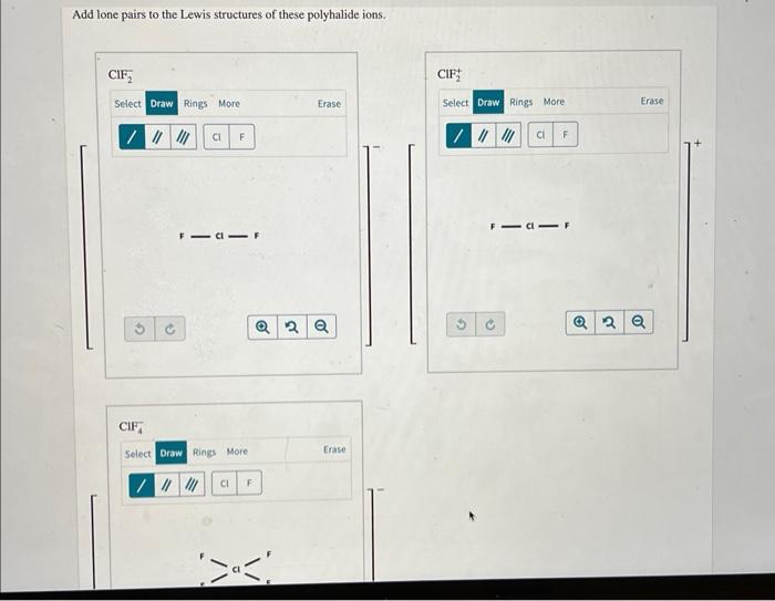 Solved Add lone pairs to the Lewis structures of these | Chegg.com