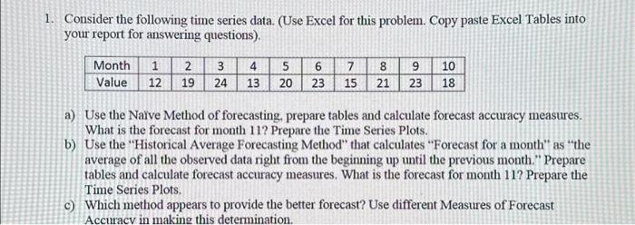 Solved please use excel and excel funcions 1. Consider the | Chegg.com